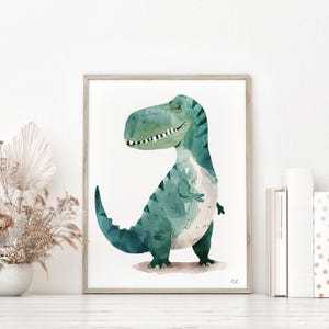 T-rex Dinosaur Wall Art Print, Kids Room Decor, Jurassic Nursery Art ...