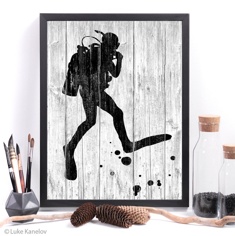 Scuba diving print Scuba diving art Vintage poster Sport | Etsy