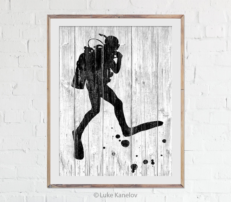 Scuba diving print Scuba diving art Vintage poster Sport | Etsy