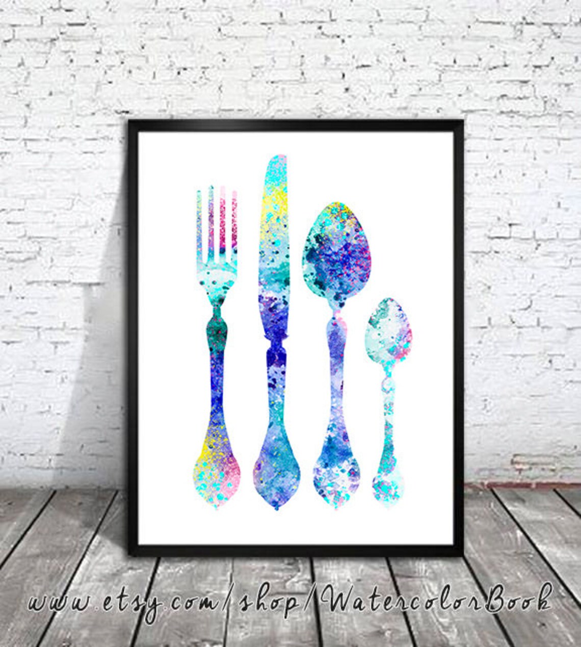 Cutlery Watercolor Print Watercolor Painting Watercolor - Etsy