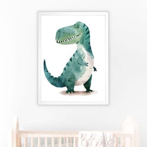 T-rex Dinosaur Wall Art Print, Kids Room Decor, Jurassic Nursery Art ...
