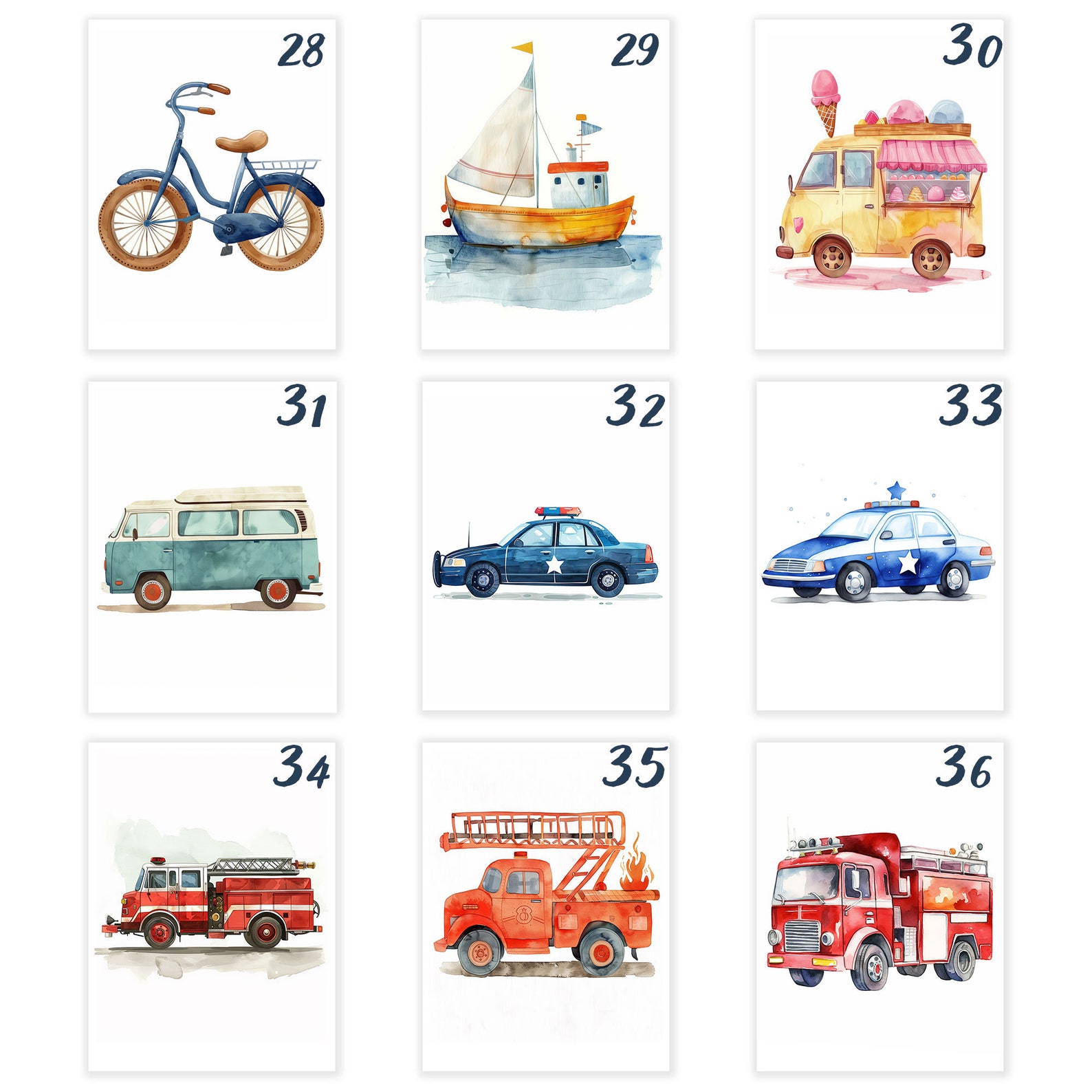 Personalized Vehicle Prints: Boy Nursery Decor, Custom Gallery Wall Art ...
