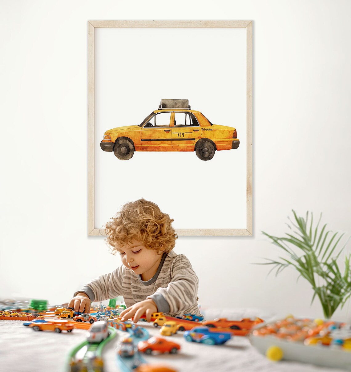 Taxi Wall Art Print: Whimsical Nursery Decor - Etsy