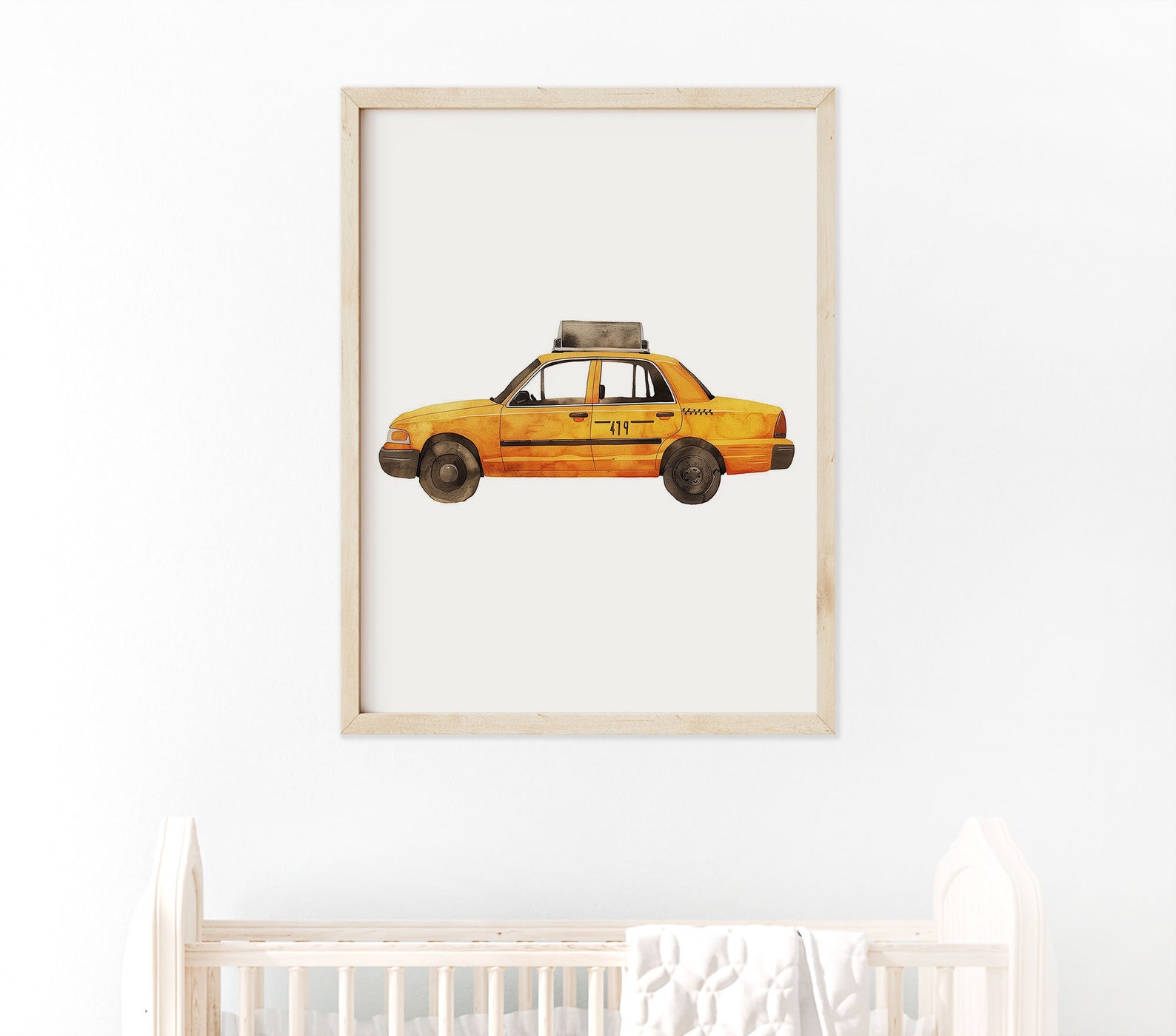 Taxi Wall Art Print: Whimsical Nursery Decor - Etsy