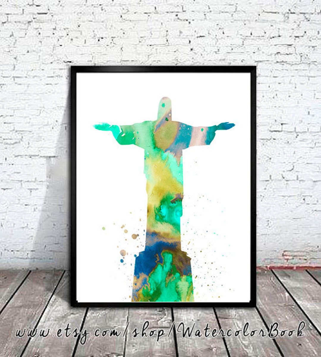 Christ the Redeemer Watercolor Print: Rio De Janeiro Art Poster - Etsy