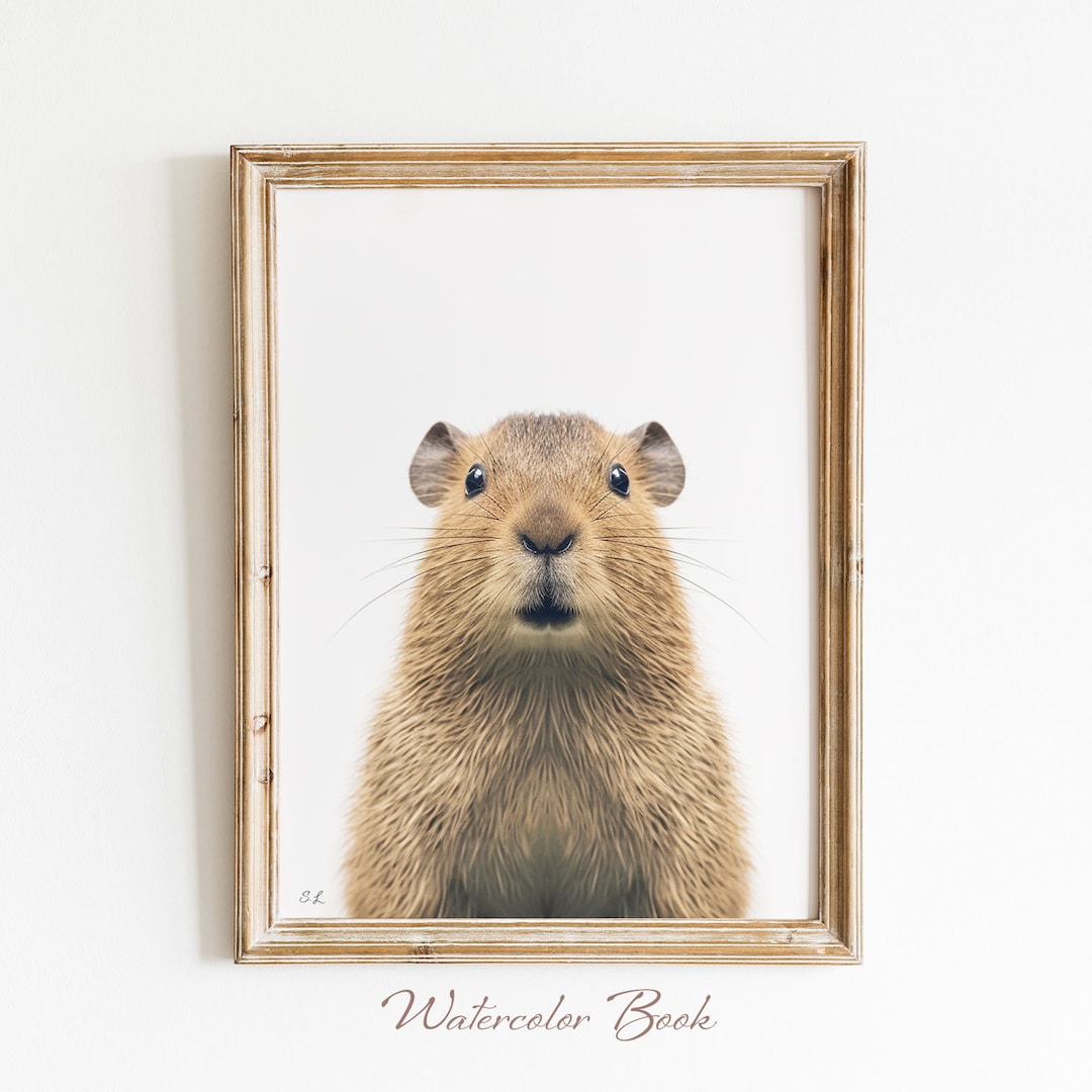 Baby Capybara Nursery Print, Animal Wall Art, Capybara Kid's Room Decor ...