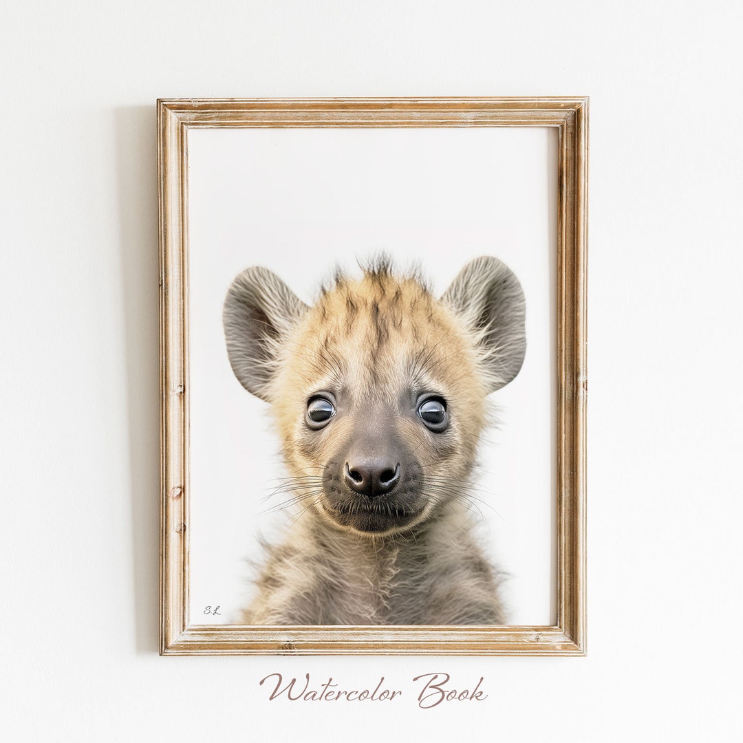 Baby Hyena Nursery Print, Animal Wall Art, Hyena Kid's Room Decor, Cute ...