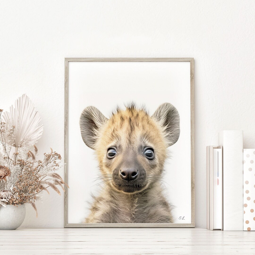 Baby Hyena Nursery Print: Animal Wall Art (digital Download) - Etsy
