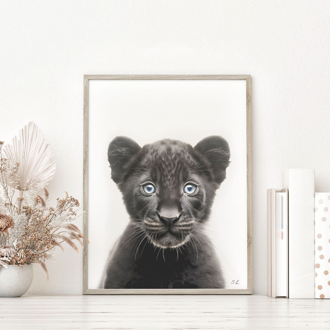 Black Panther Print Nursery Print, Animal Wall Art, Black Panther Kid's ...