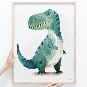 T-rex Dinosaur Wall Art Print, Kids Room Decor, Jurassic Nursery Art ...