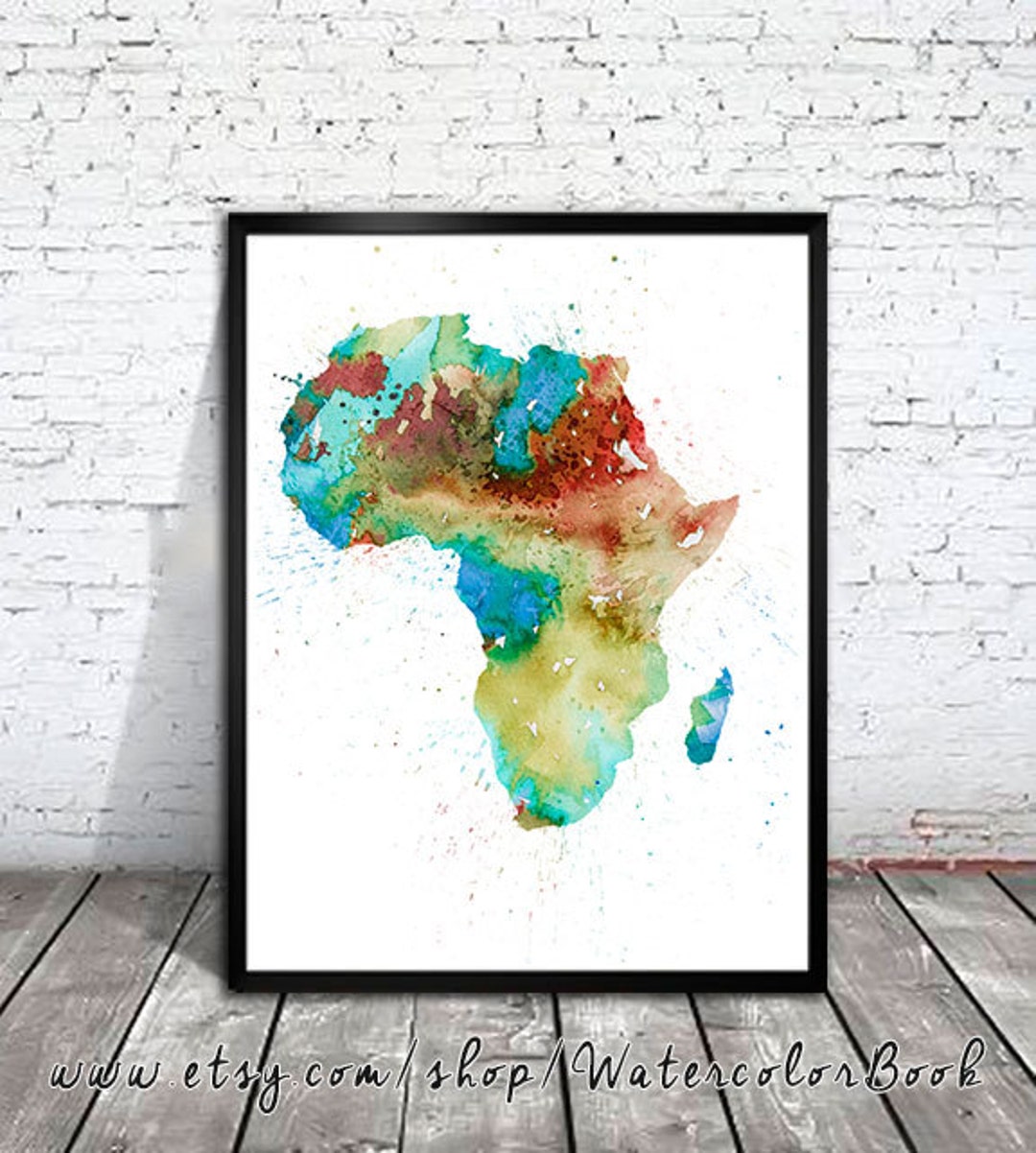 WATERCOLOR Africa MAP, Africa Map, Watercolor Painting. Watercolor ...