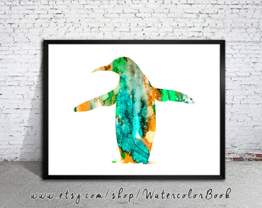Penguin Print, Archival Fine Art Print, Children's Wall Art, Home Decor ...