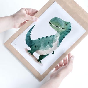 T-rex Dinosaur Wall Art Print, Kids Room Decor, Jurassic Nursery Art ...
