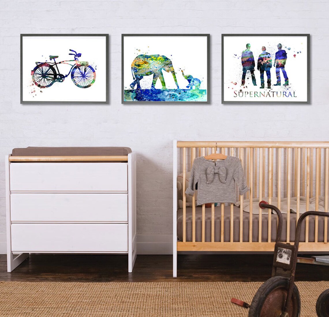Mom and Baby Elephant Watercolor Art Print: Nursery Wall Decor - Etsy