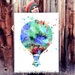 Hot Air Balloon 2 Watercolor Print Children's Wall Art - Etsy