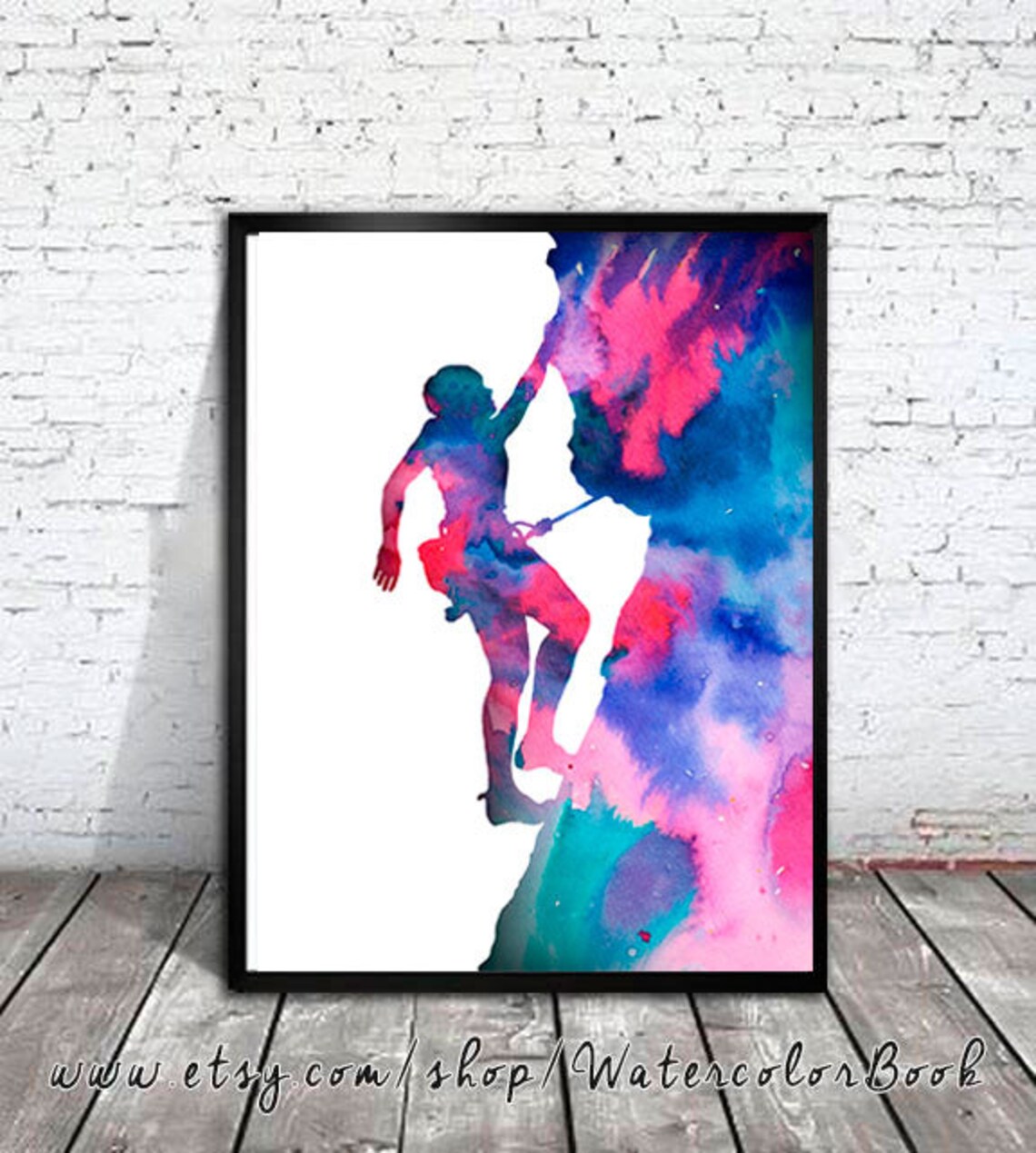 Escalade 6 peinture aquarelle art Print, sport, Art, escalade peinture ...