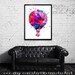 Hot Air Balloon Watercolor Print, Children's Wall Art, Home Decor, Hot ...