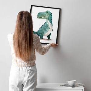 T-rex Dinosaur Wall Art Print, Kids Room Decor, Jurassic Nursery Art ...