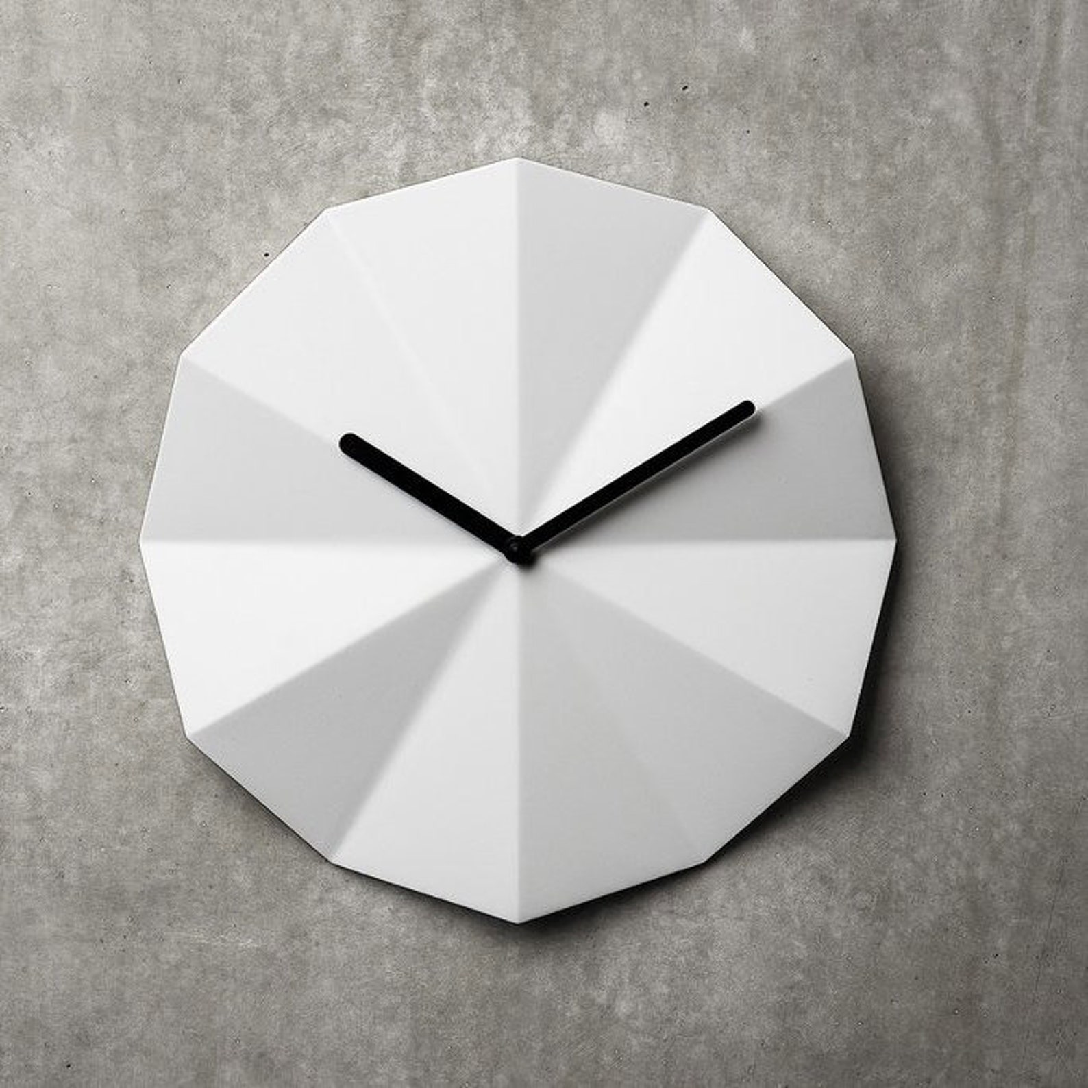 Origami Oak Wall Clock Scandi Clock, Minimal Clock, Wall Clock, Minimal ...