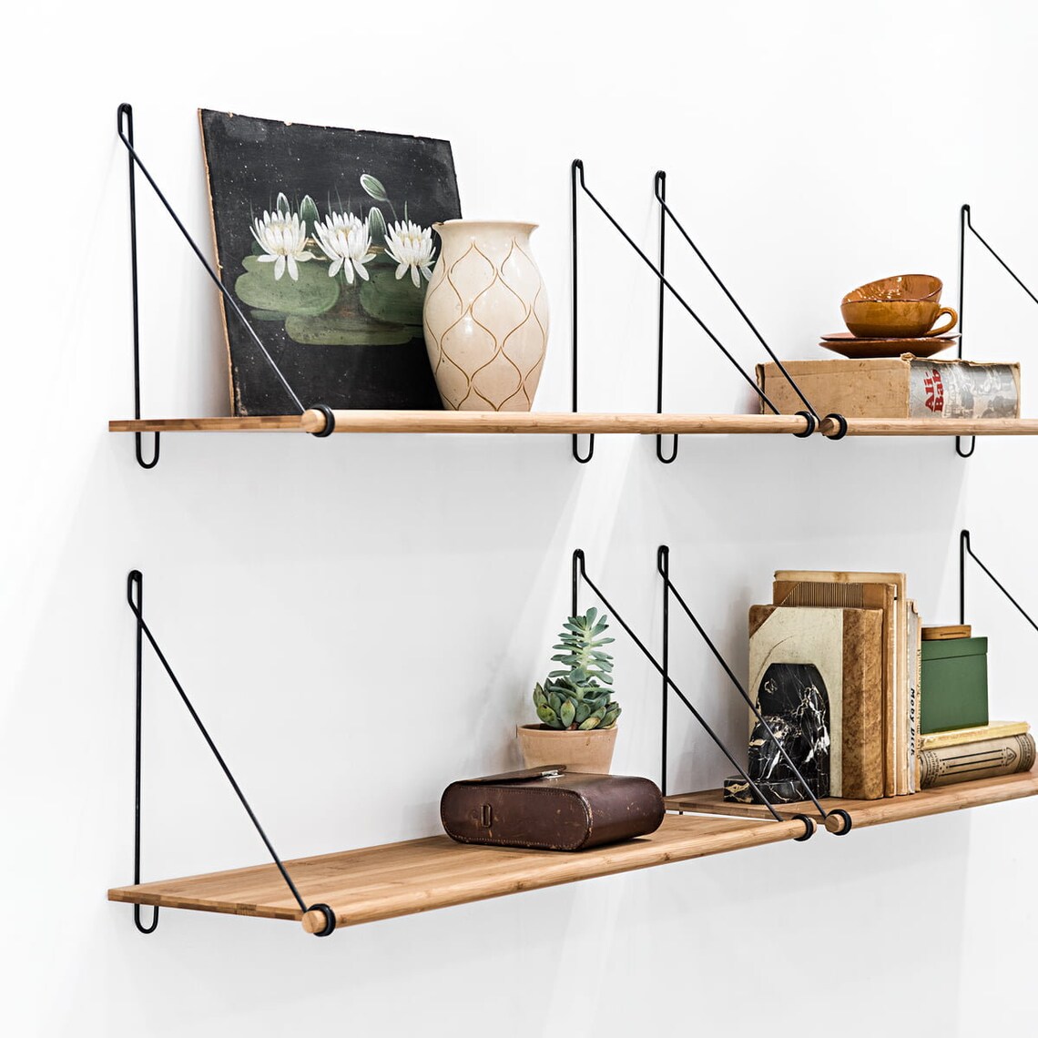 Loop Shelf - Bamboo and Steel - Etsy