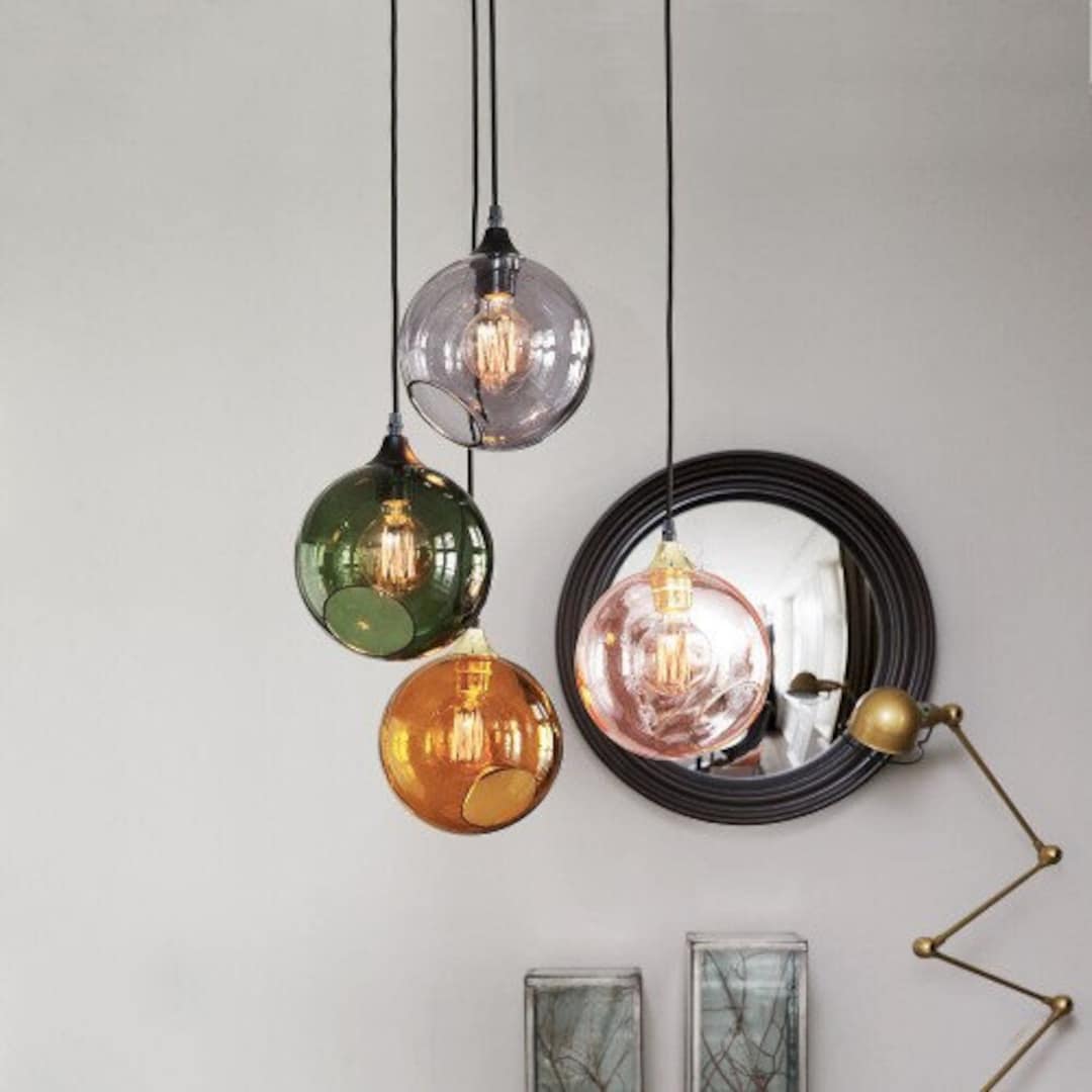 Glass Globe Ball Pendant Lights - Etsy