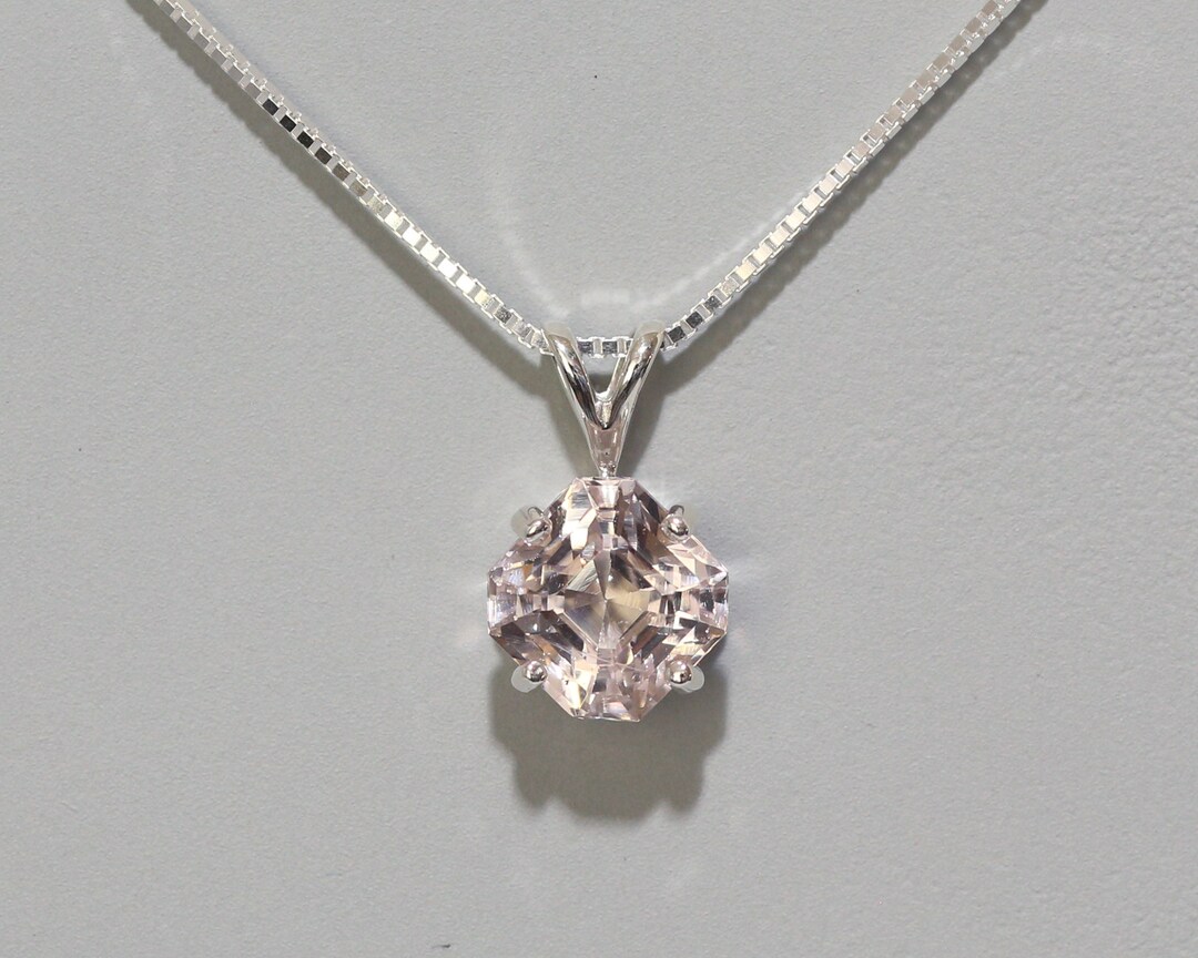 African Morganite Set in 925 Sterling Silver Pendant With - Etsy