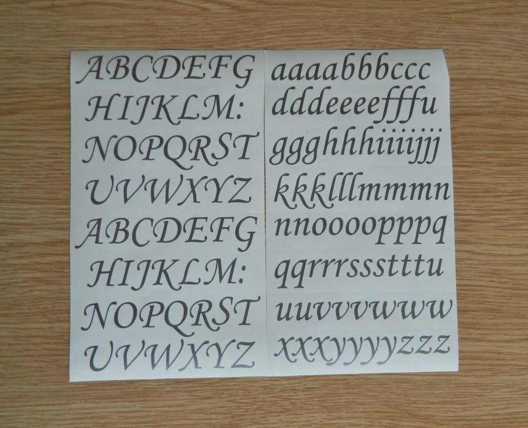 Corsiva Font Alphabet Sticky Back Vinyl Letters for Crafts 15, 20, 30 ...