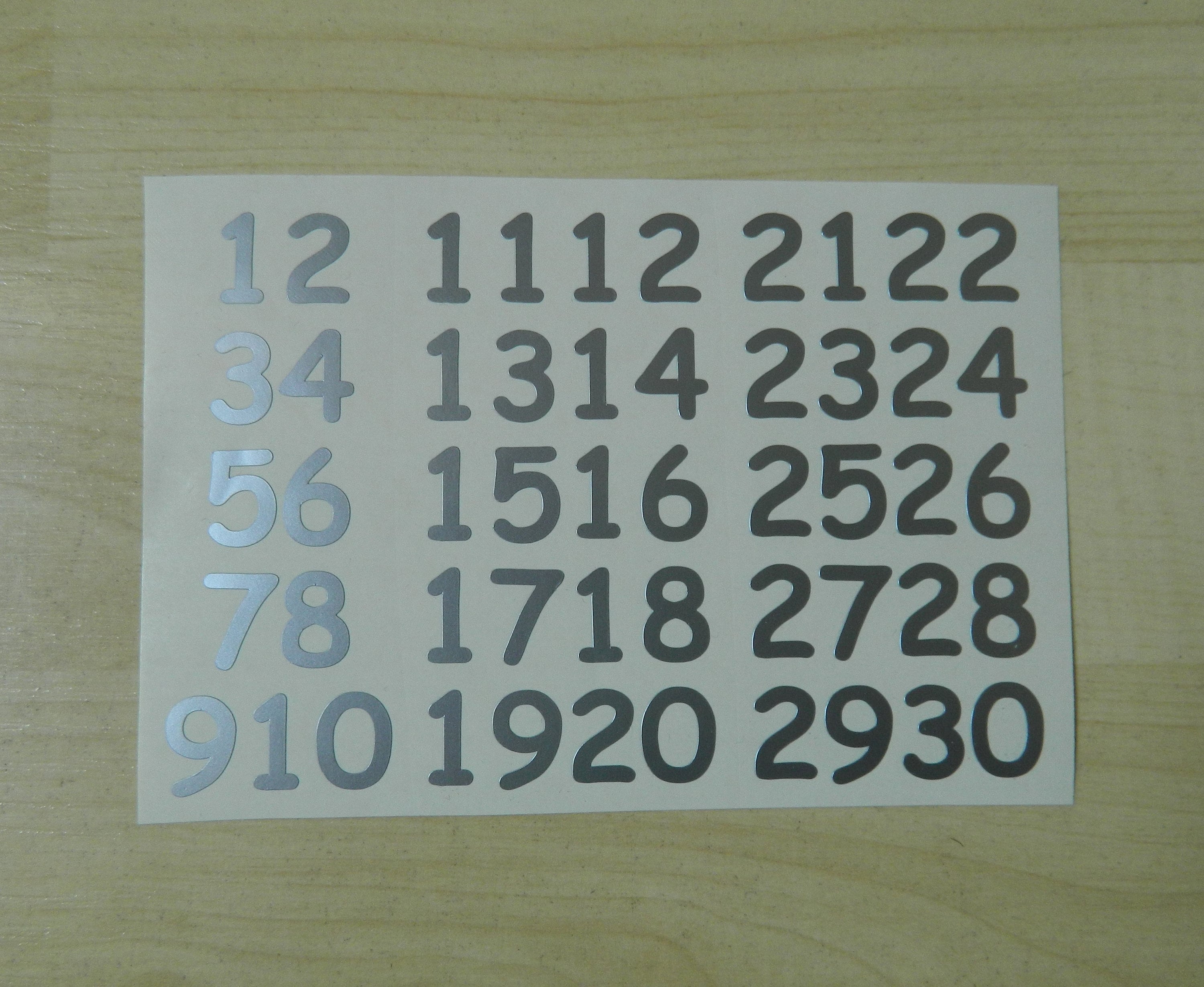 Comic Sans Font Numbers 1-30 Sticky Back Vinyl 15 20 30 40 - Etsy UK