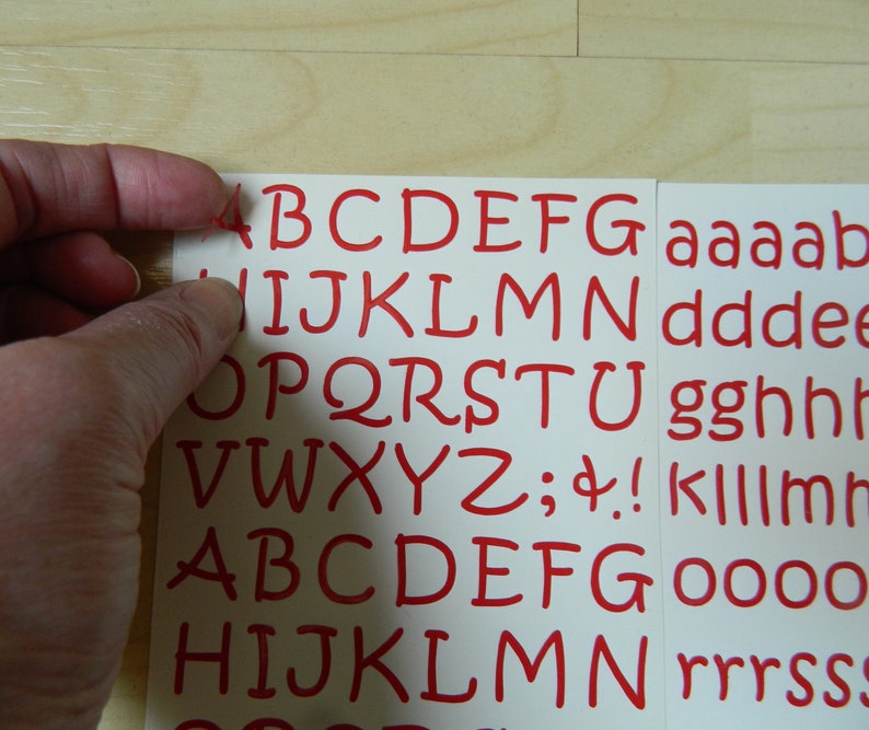 Kristen Font Alphabet Sticky Back Vinyl Letters for Crafts 15, 20, 30 ...