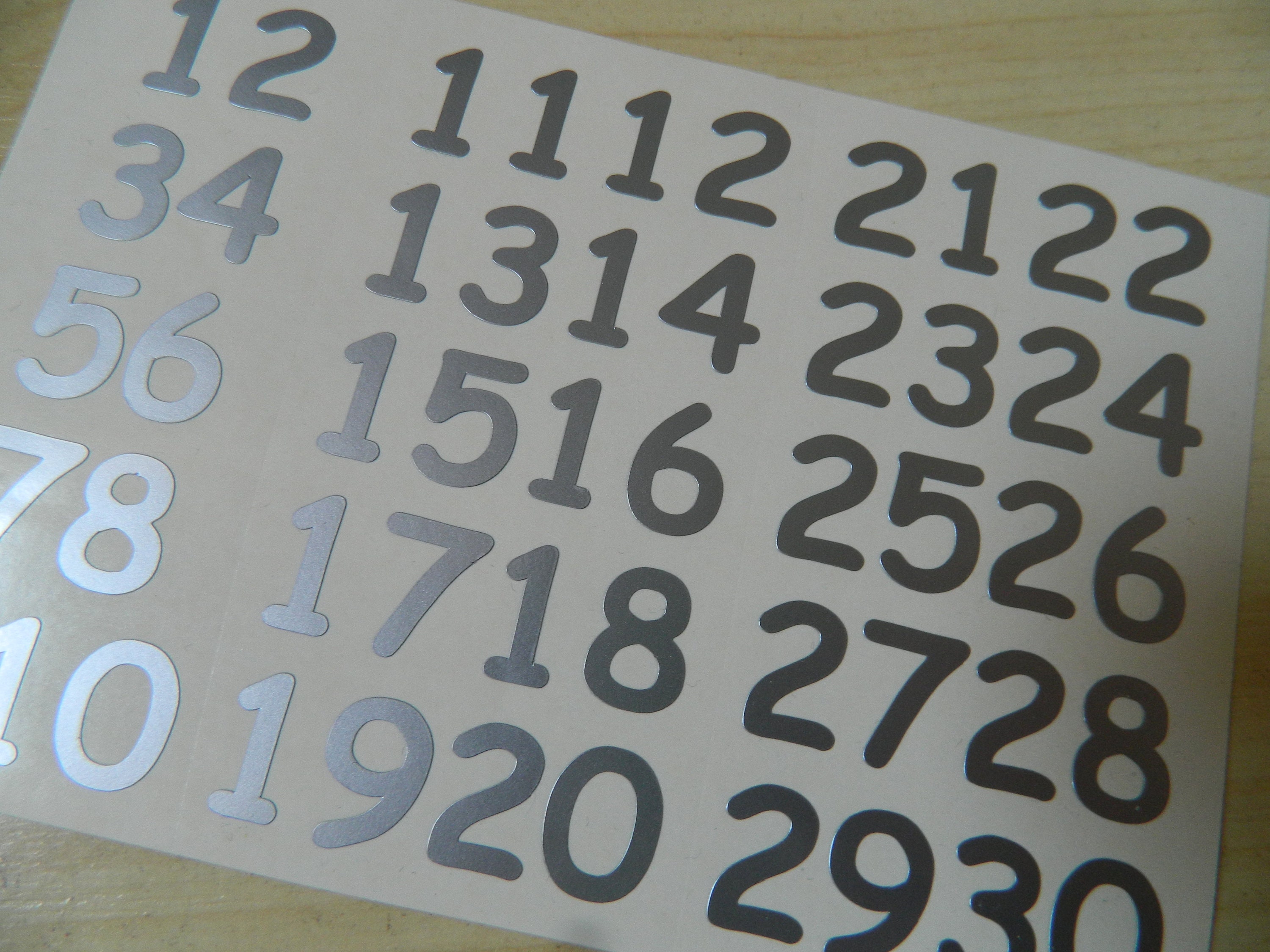 Comic Sans Font Numbers 1-30 Sticky Back Vinyl 10, 15, 20, 30, 40 or 50 ...