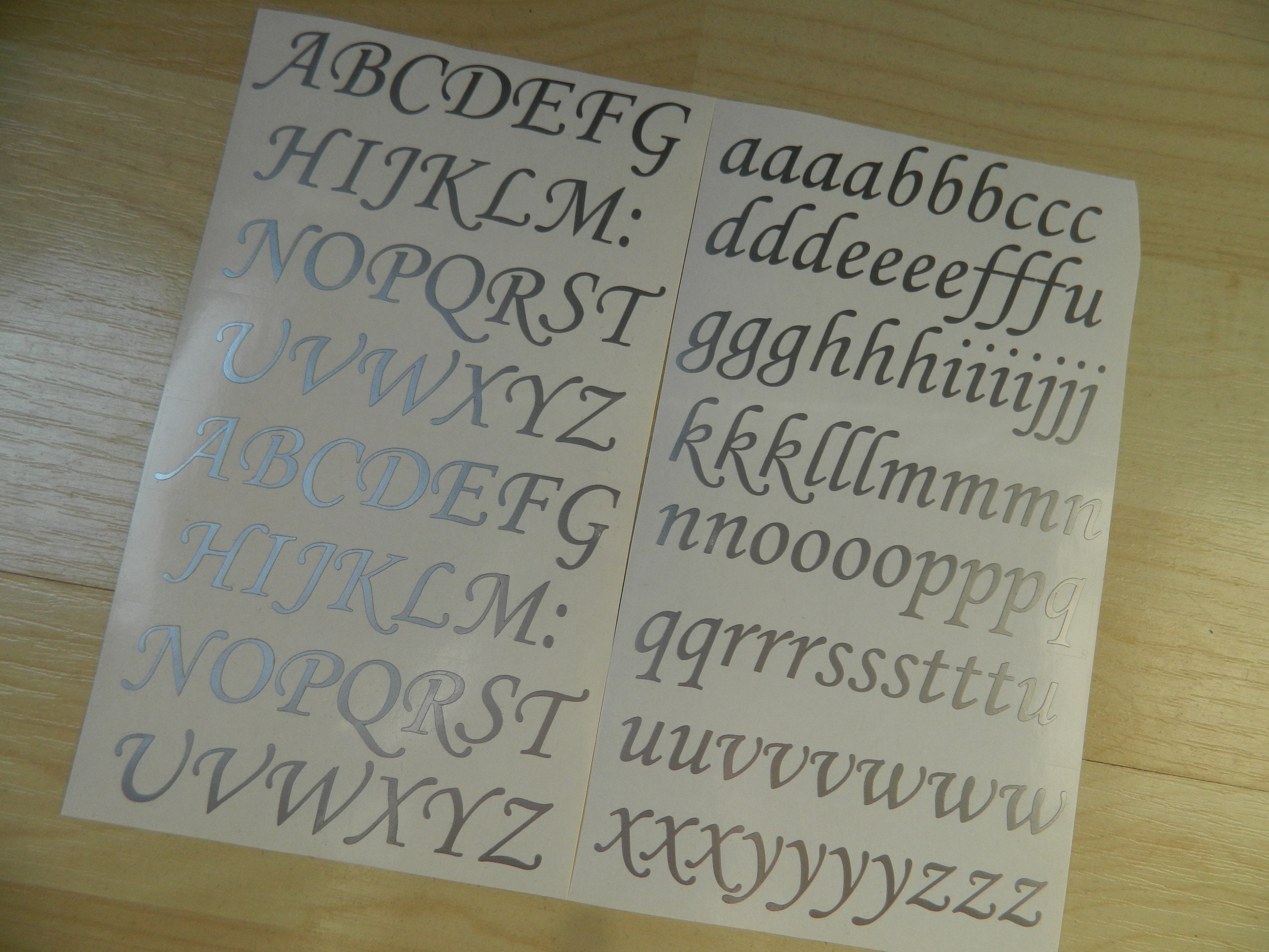 Corsiva Font Alphabet Sticky Back Vinyl Letters for Crafts 15, 20, 30 ...