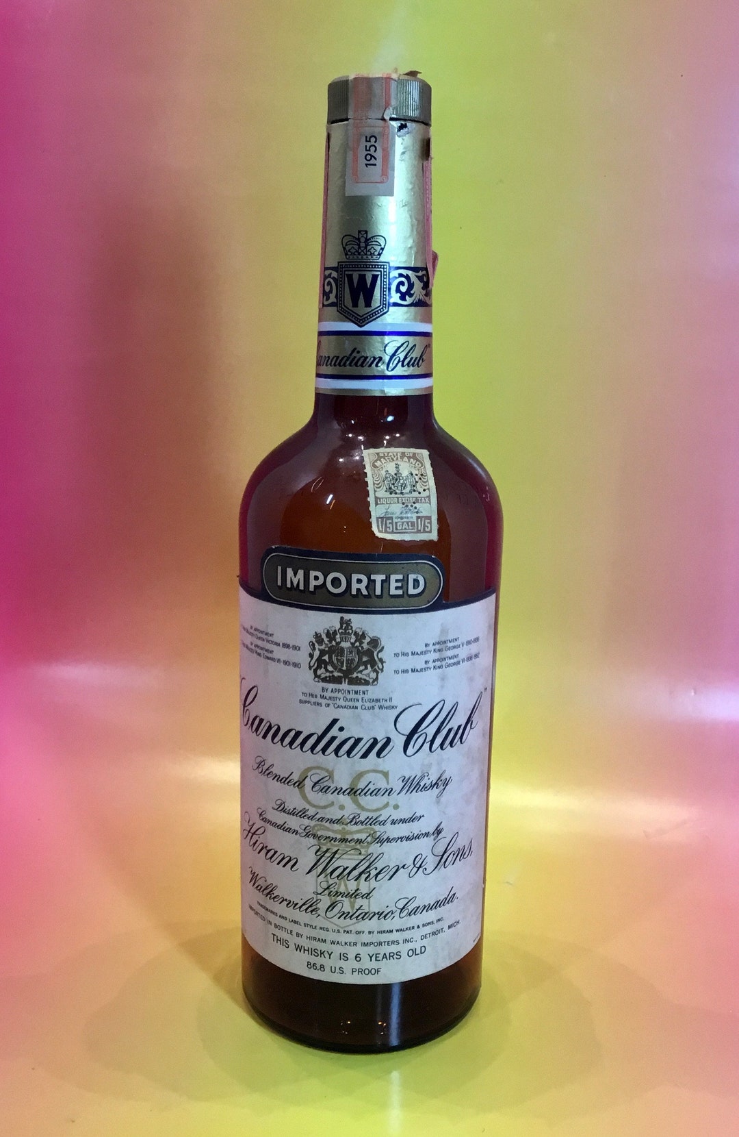 1955 Canadian Club Empty Liquor Bottle - Etsy