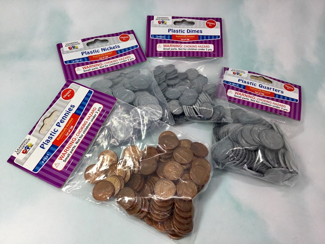 Realistic Plastic Coins by Learning Advantage Lot of 4 - Etsy