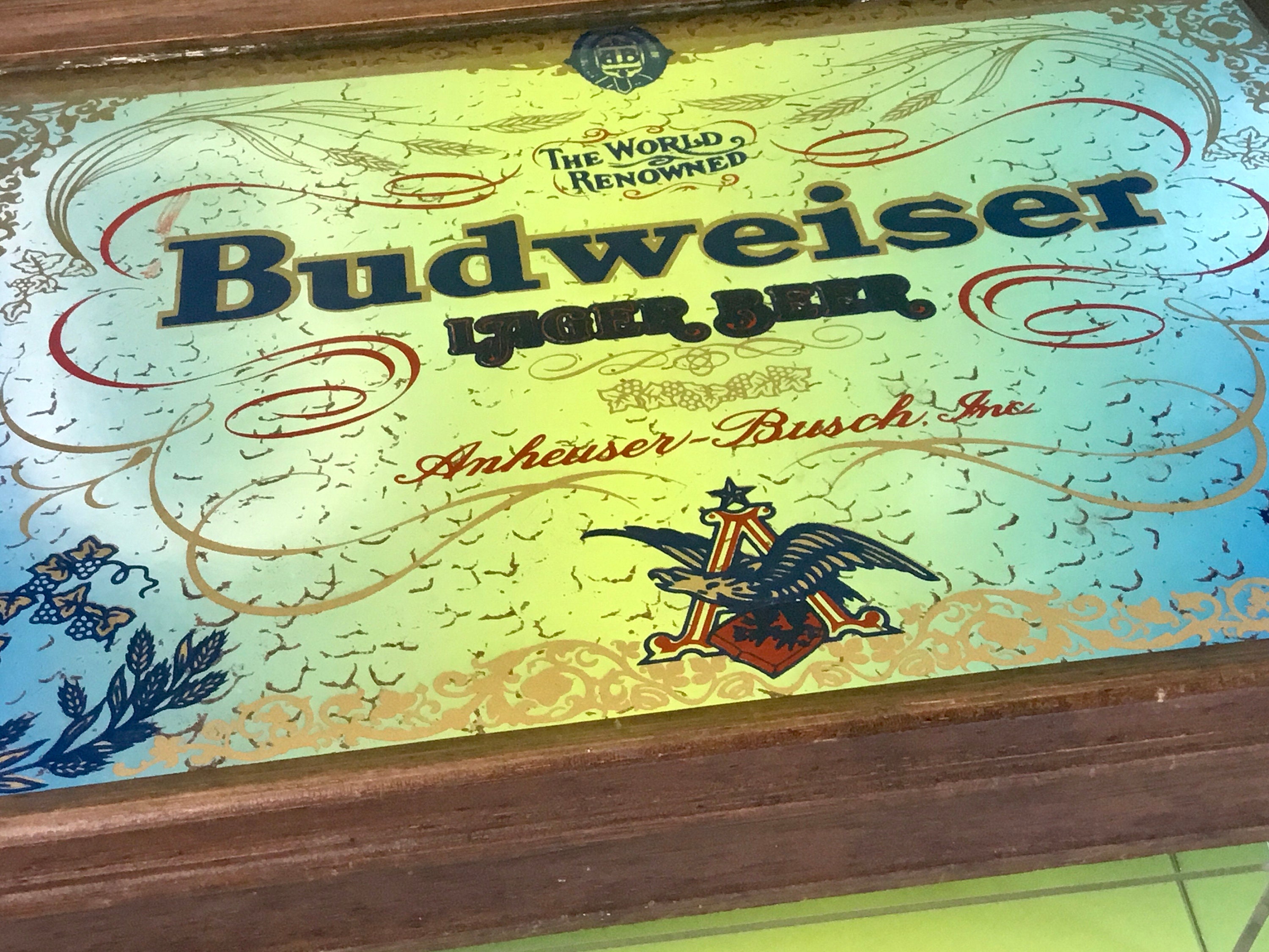 Budweiser Mirrored Bar Sign, the World Renowned Budweiser Lager Beer - Etsy