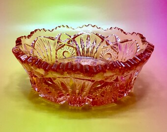 Pink Cut Glass | Etsy