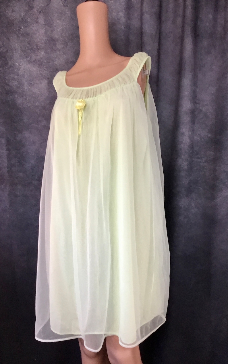 Seafoam Green Sheer Nylon Babydoll Style Vintage Neglige - Etsy