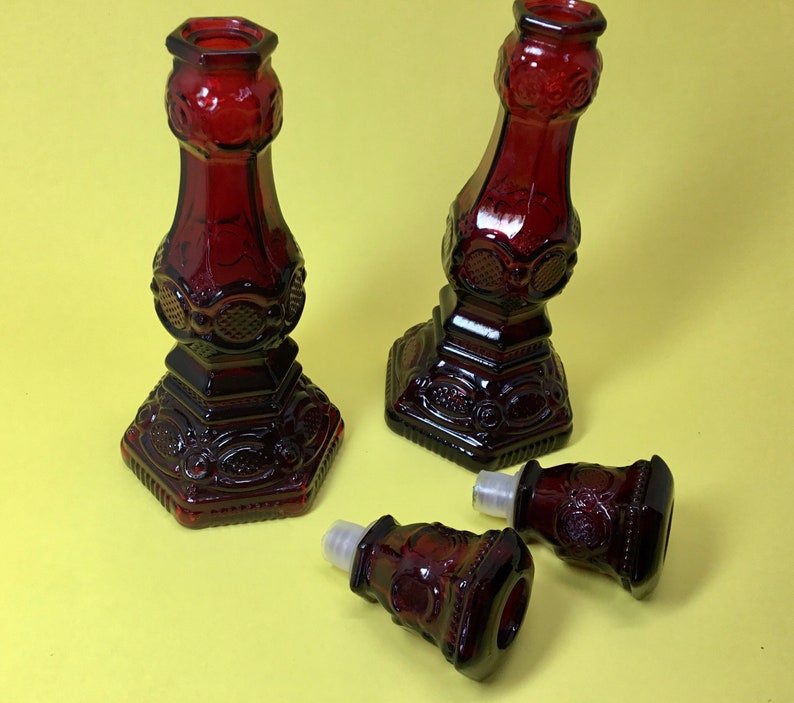 1975 AVON Cape Cod Collection Ruby Red Pair of Candlestick - Etsy