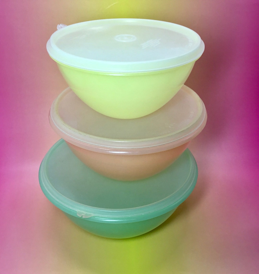 1954 Tupperware Wonderlier Bowl Set of 3 Bowl Containers With Lids - Etsy