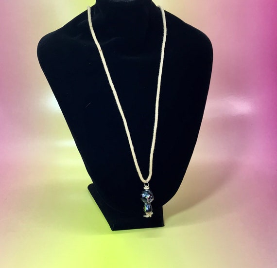 Trippy Glass Multicolored Mushroom Necklace 1990’s Vi… - Gem