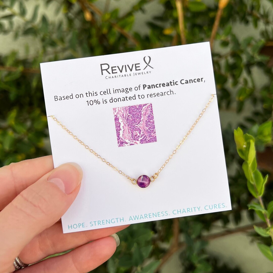 Pancreatic Cancer Awareness Minimalist Choker Necklace in Silver or ...