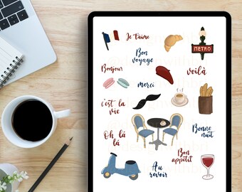 French Themed Stickers - Etsy