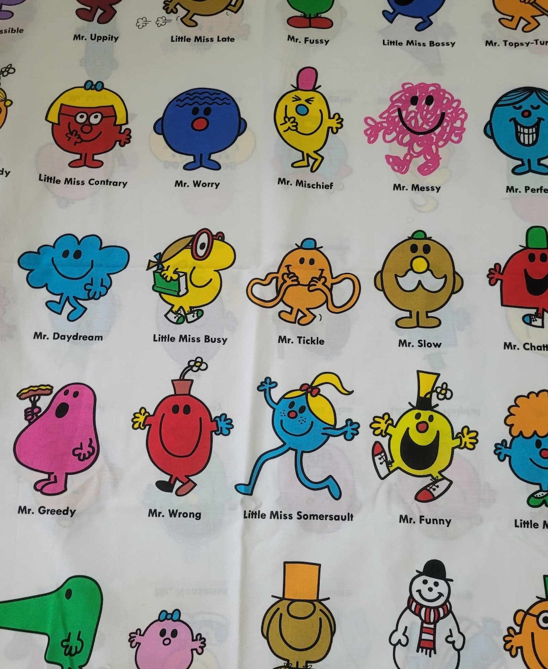 Mr Men and Little Miss Fabric - Etsy