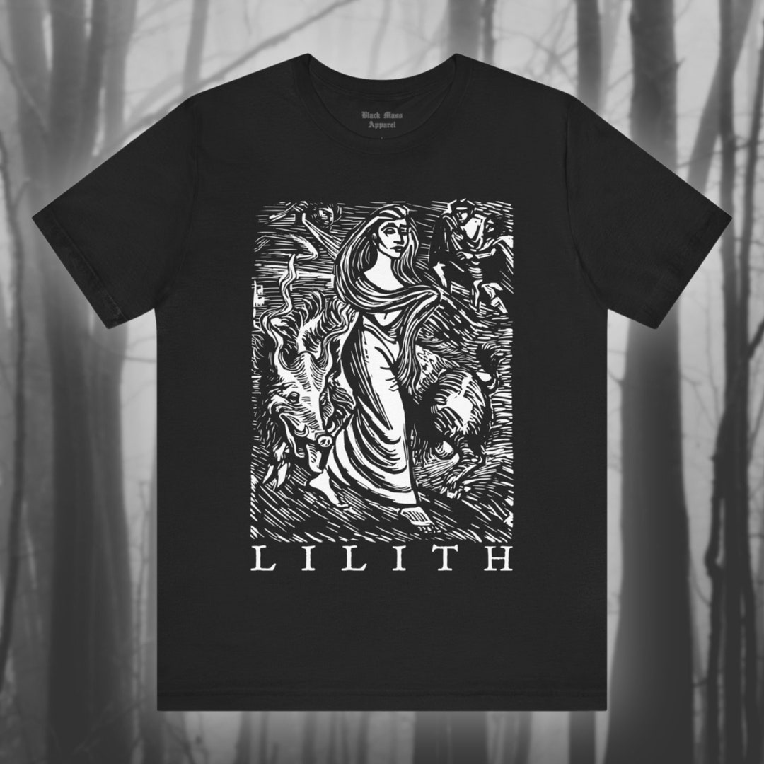 Lilith, Vintage Woodcut Tshirt, Goddess Shirt, Demon Queen, Black Moon ...