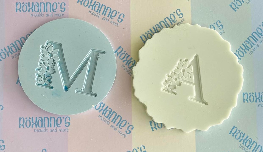 Floral Letters Silicone Mould Inlay, Insert. Polymer Clay Stamp Texture ...
