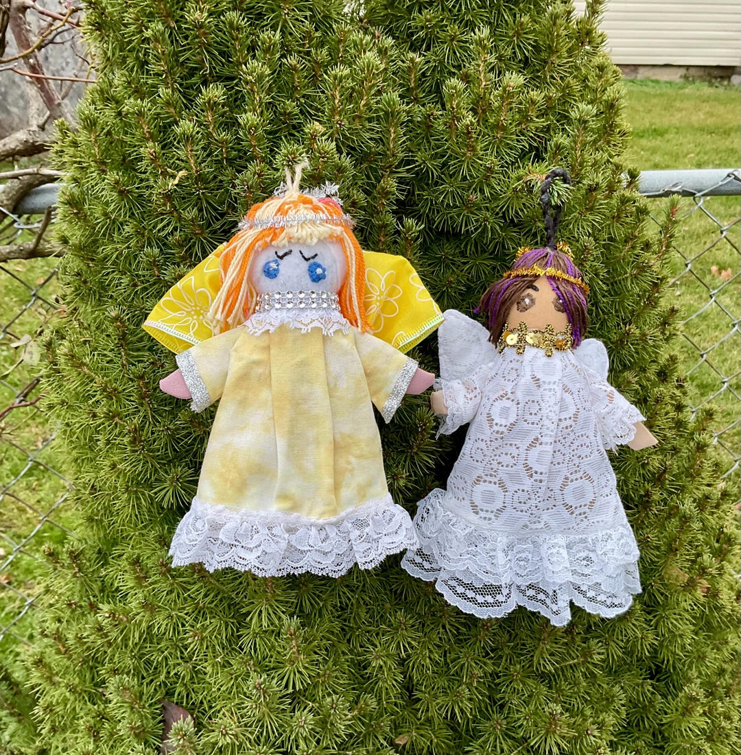 Two 2 Hand Sewn Rag Doll Angels to Hang, Display or Just Hang Around - Etsy