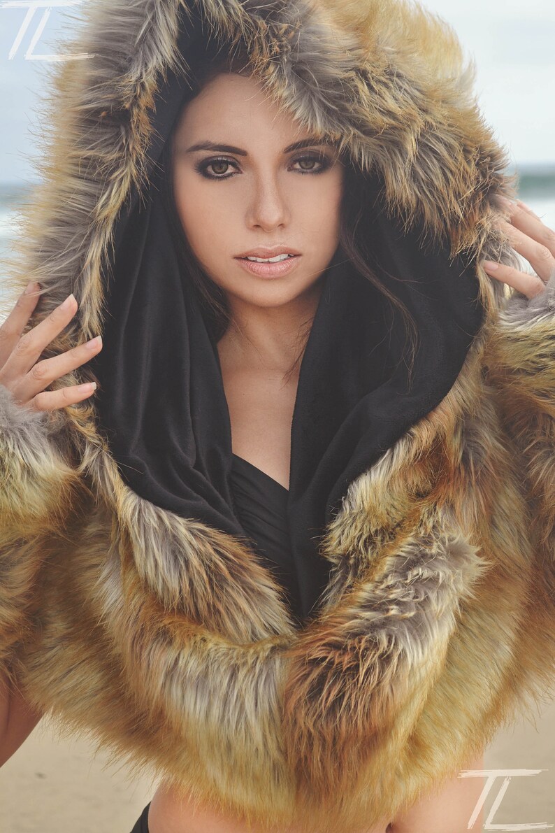 Faux Fur Animal Hood in cheetah Fake Fur - Etsy