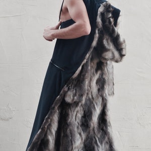 Men's Faux Fur Luxury Coat in Gray Wolf & | Etsy