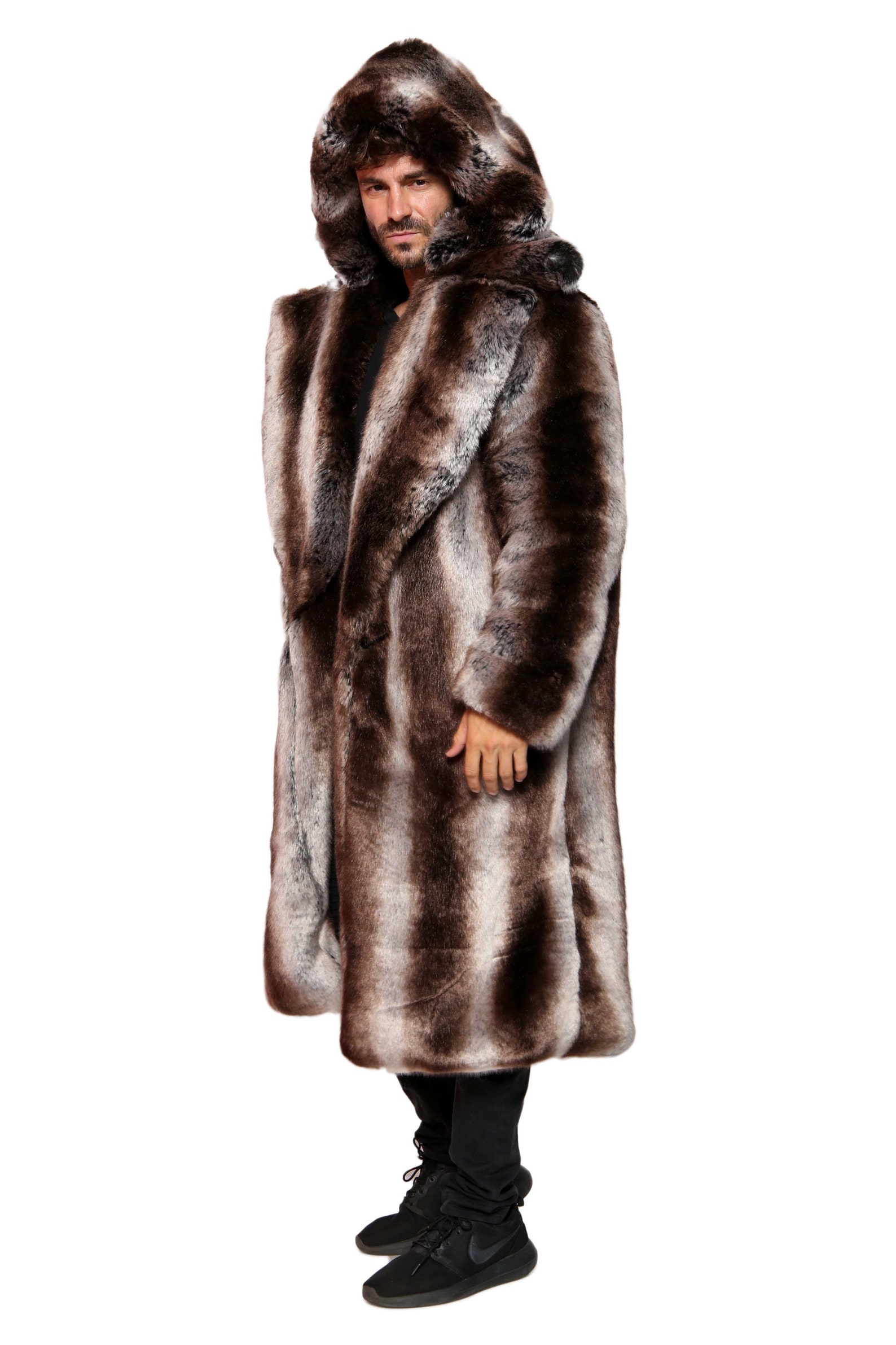 Men's Faux Fur CHINCHILLA TISSAVEL Luxury Fur Coat in - Etsy
