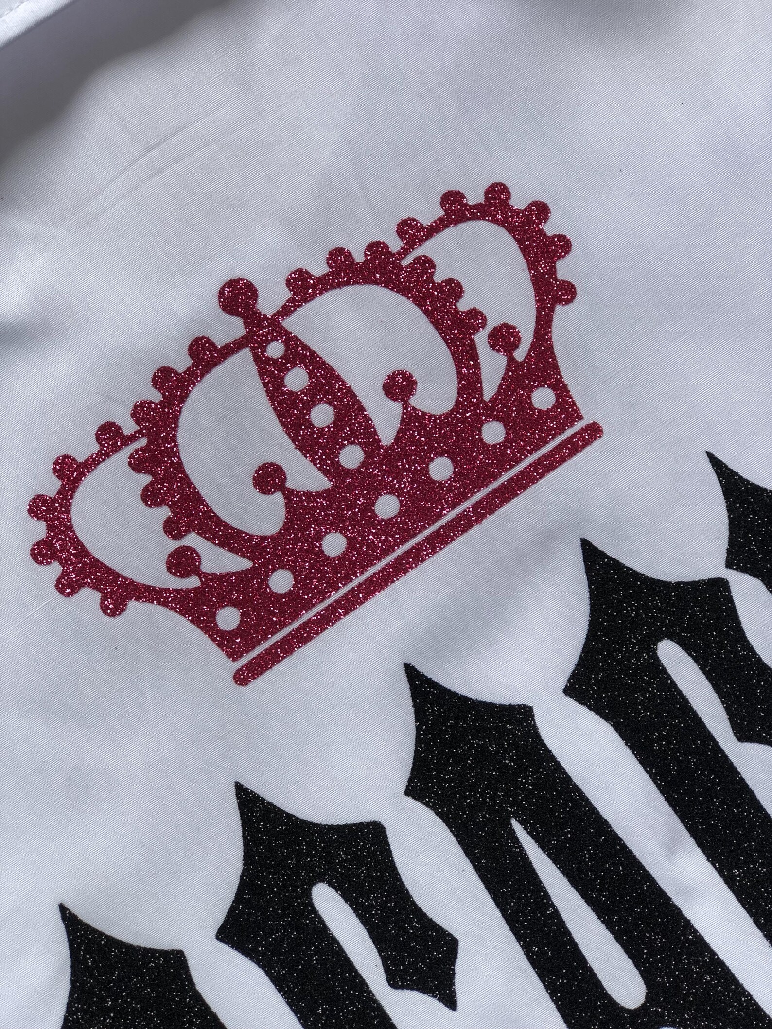 Personalised School Leavers T-shirt, Glitter Crown, Trapstar Font ...