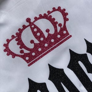 Personalised School Leavers T-shirt, Glitter Crown, Trapstar Font ...